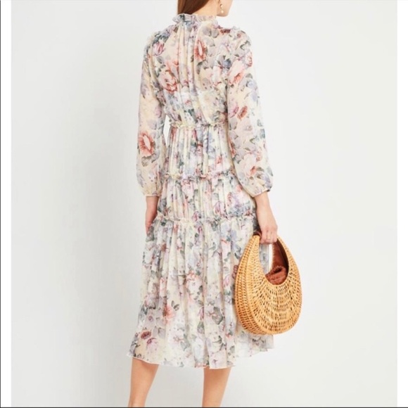 o.p.t | Dresses | Nwt Opt Pastel Cream Floral Boho Chic Peasant Midi ...